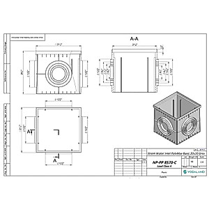 Vodaland - 22x22 inch Stainless Steel Catch Basin ADA/Heel Proof C class Package