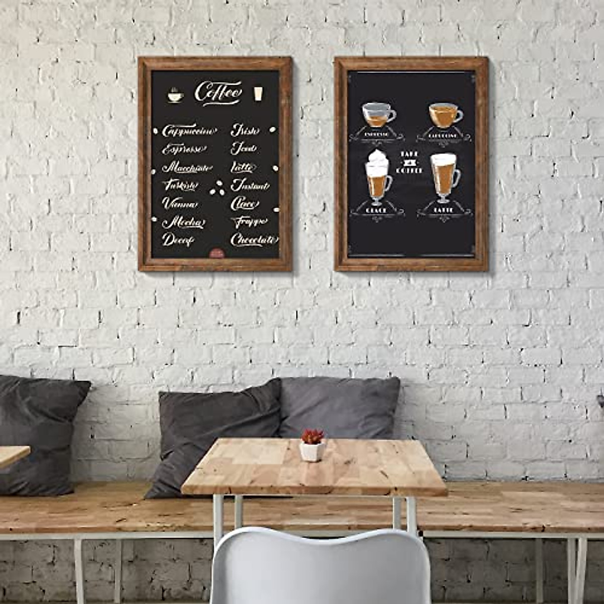 PQSNZ 16x20 Picture Frame Brown Poster Frame for Wall Mounting or Tabletop Display 20x16 Rustic Picture Frames collage Wall Decor Set of 2