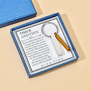 Best Friend Keychain Friendship Gifts Thick And Thin Friendship Best Friends Birthday Gifts for Women Friends Sentimental Friendship BFF Long Distance Jewelry for Men Her Sisters Couple Keychains