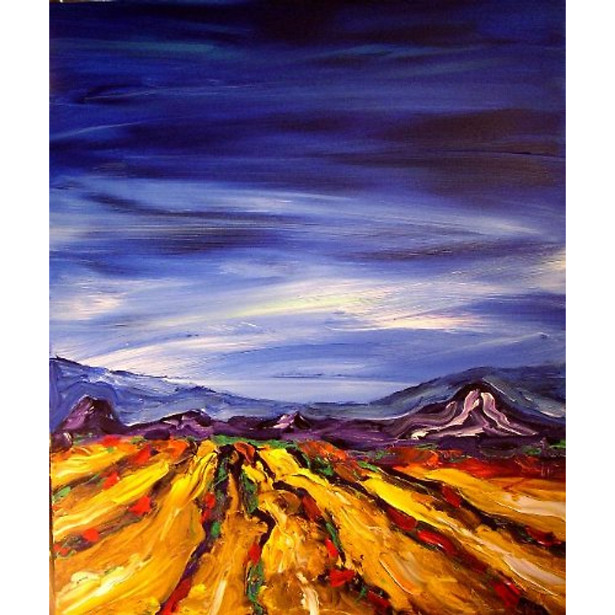 Modern Abstract Impressionist Art Deco - Oil Painting on Canvas- Signed with Certificate of Authenticity Fine Arts, Stretched - Gallery Wrap - Ready to Display