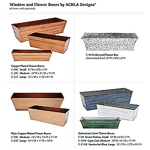 Achla Designs Copper PlatedWindow Flower Box Planter-Small (22" L x 6" W x 5" H)