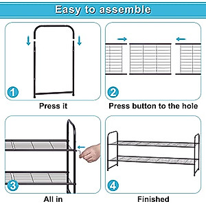 SLEEPING LAMB 2 Tier Metal Long Shoe Rack for Closet, Stackable Wide Shoe Storage Organizer 18-Pairs Low Shoe Shelf for Entryway, Bedroom, Wire Grid, Bronze