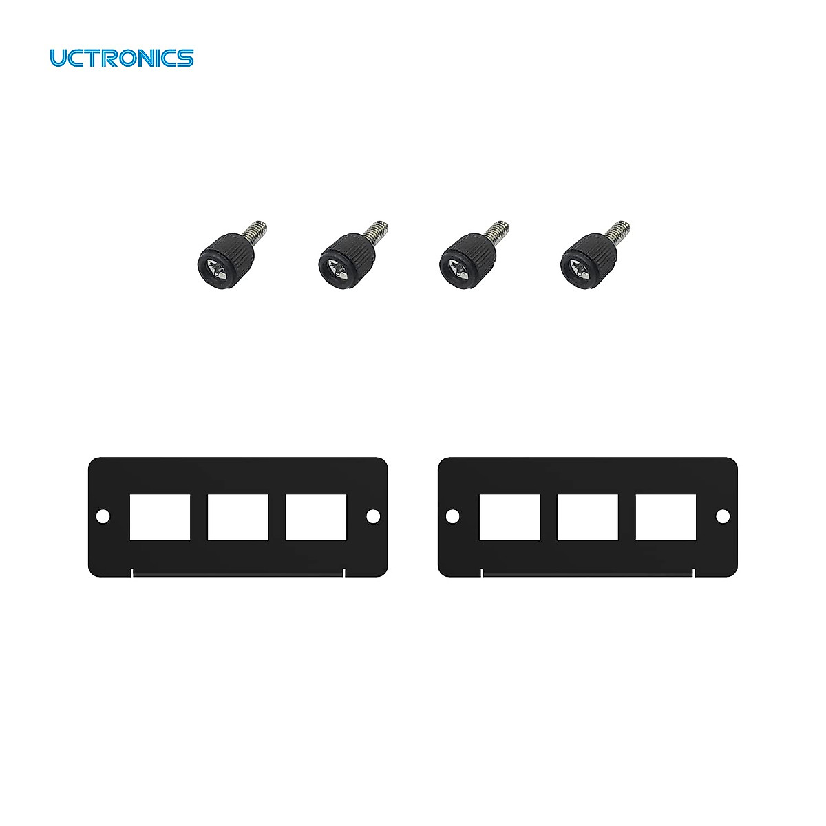 UCTRONICS 3-Slots I/O Panel for Keystone Jacks, Compatible with Front-Removable Raspberry Pi 1U Rackmount, 2 Pack