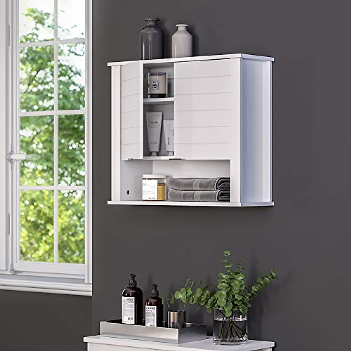 RiverRidge White Madison Collection 2-Door Wall Cabinet
