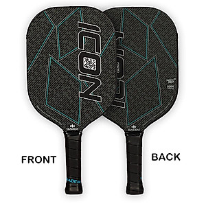 Diadem ICON Performance Pickleball Paddle (Black, Mid, 8oz) | Graphite Carbon Fiber, Honeycomb Core, Fiberglass Face, Ultra Sleek Edge Guard, Spin Friendly | Indoor/Outdoor | USAPA Approved
