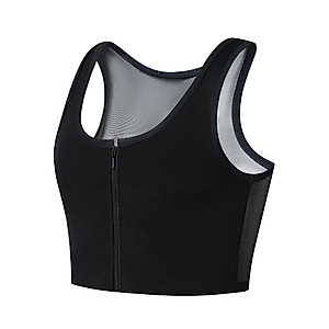 JARAZIN FTM Chest Binder for Women Transgender Binder Bra Chest Breast Binder Trans (Large, Black)