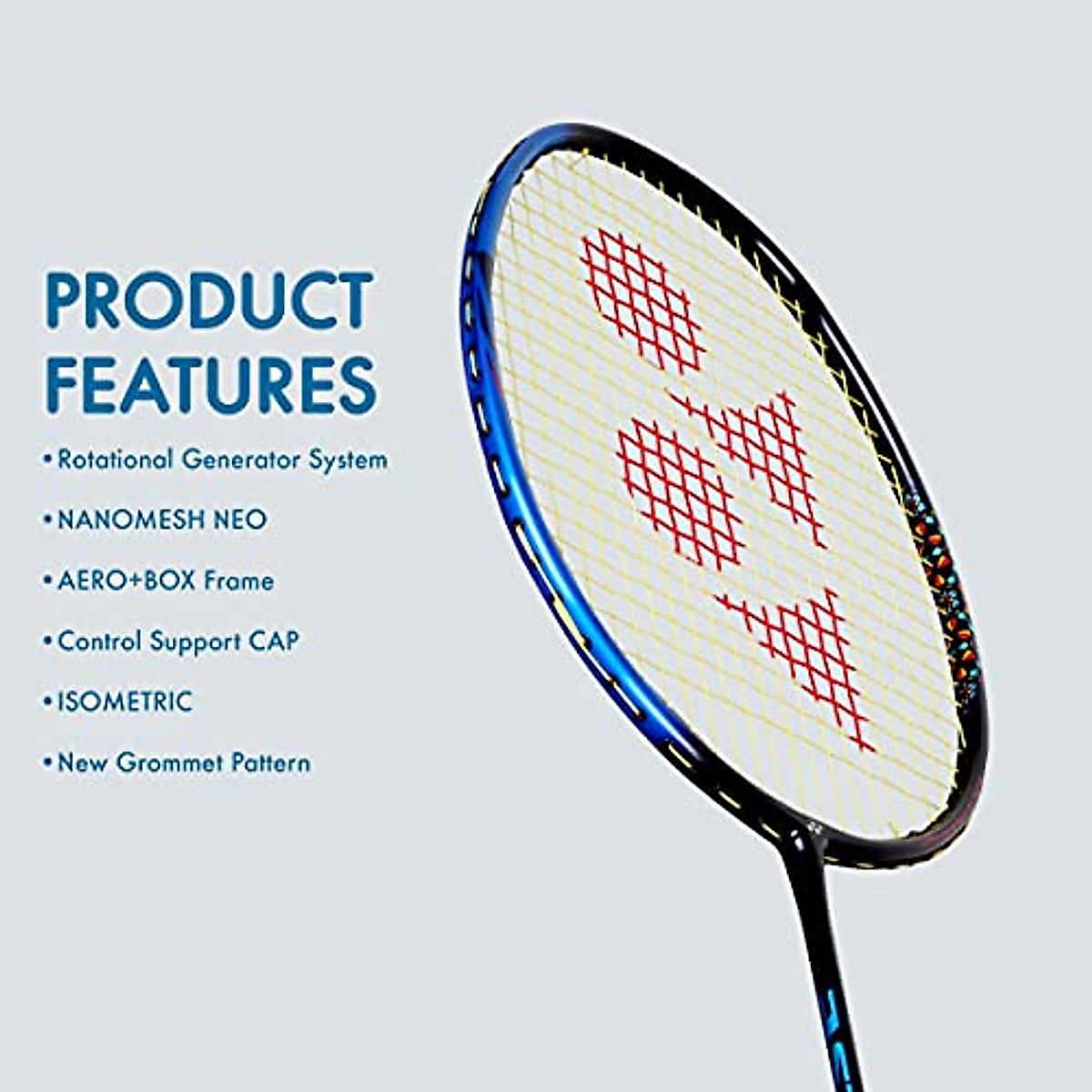 YONEX Smash Badminton Racquet (G4, 73 Grams, 28 lbs Tension) (Black Blue)
