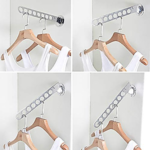 Alise Clothes Hanger Clothing Multiple Hook Wardrobe Hanging System Closet Storage Organizer Holder Wall Mounted,Stainless Steel Brushed Nickel