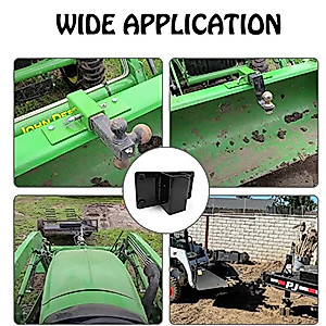 Bolt on Receiver Hitch for Tractor Bucket 2 Inch Receiver with 5/8 inch Center Hole Class 3 Maximum Tow Capacity 6,000 lbs Work Well for Tractor Bucket, RV, UTV, Truck, Black