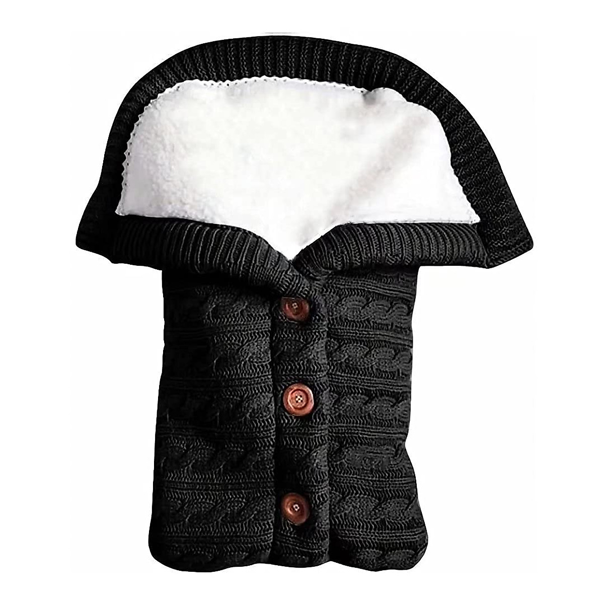 Jktown Newborn Baby Swaddle Blanket Fleece Stroller Wrap Nap Blanket Plus Velvet,Baby Kids Toddler Thick Knit Soft Warm Blanket Swaddle Sleeping Bag Stroller Sack (Black), 27.56 x 15.75 in