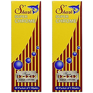 200 Shark Super Chrome Double Edge Safety Razor Blades