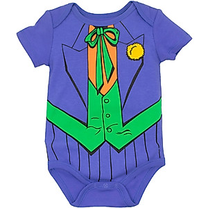 WARNER BROS DC Comics Justice League Batman Joker Riddler Newborn Baby Boys 5 Pack Short Sleeve Bodysuits Superheroes 3-6 Months