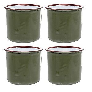 UPKOCH 4pcs Camping Mugs Indoor Home Vintage and Tin Style Tumbler Use Coffee Wine Cups Tass Retro Decorative Portable Water Whiskey Pot Beverage Picnic with Household Camp Travel