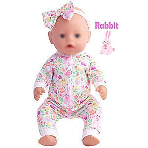 Sweet Dolly Baby Doll Accessories 5 Set Baby Doll Clothes and Headbands for 14-18 Inch Dolls, 10 PCs in Total