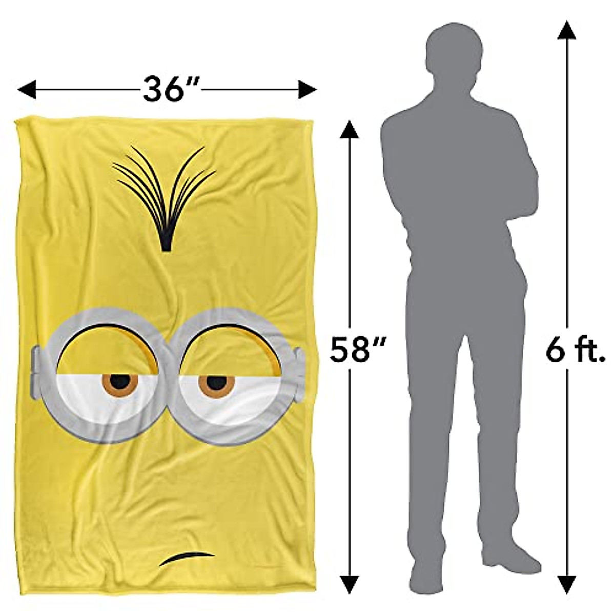 Minions Blanket, 36"x58", Kevin Face Silky Touch Super Soft Throw Blanket