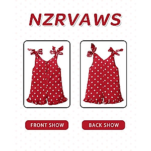 NZRVAWS Little Kid Girl Clothes 2-3 Year Baby Girl Clothing Romper Summer Red Halter Sleeveless Polka Dot Jumpsuits Outfit Set
