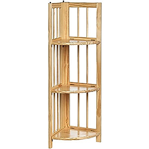 Casual Home 4-Shelf Corner Folding Bookcase, Natural