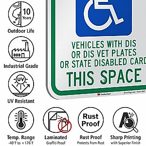SmartSign "ADA Handicapped Reserved Parking" Sign | 12" x 18" 3M Engineer Grade Reflective Aluminum