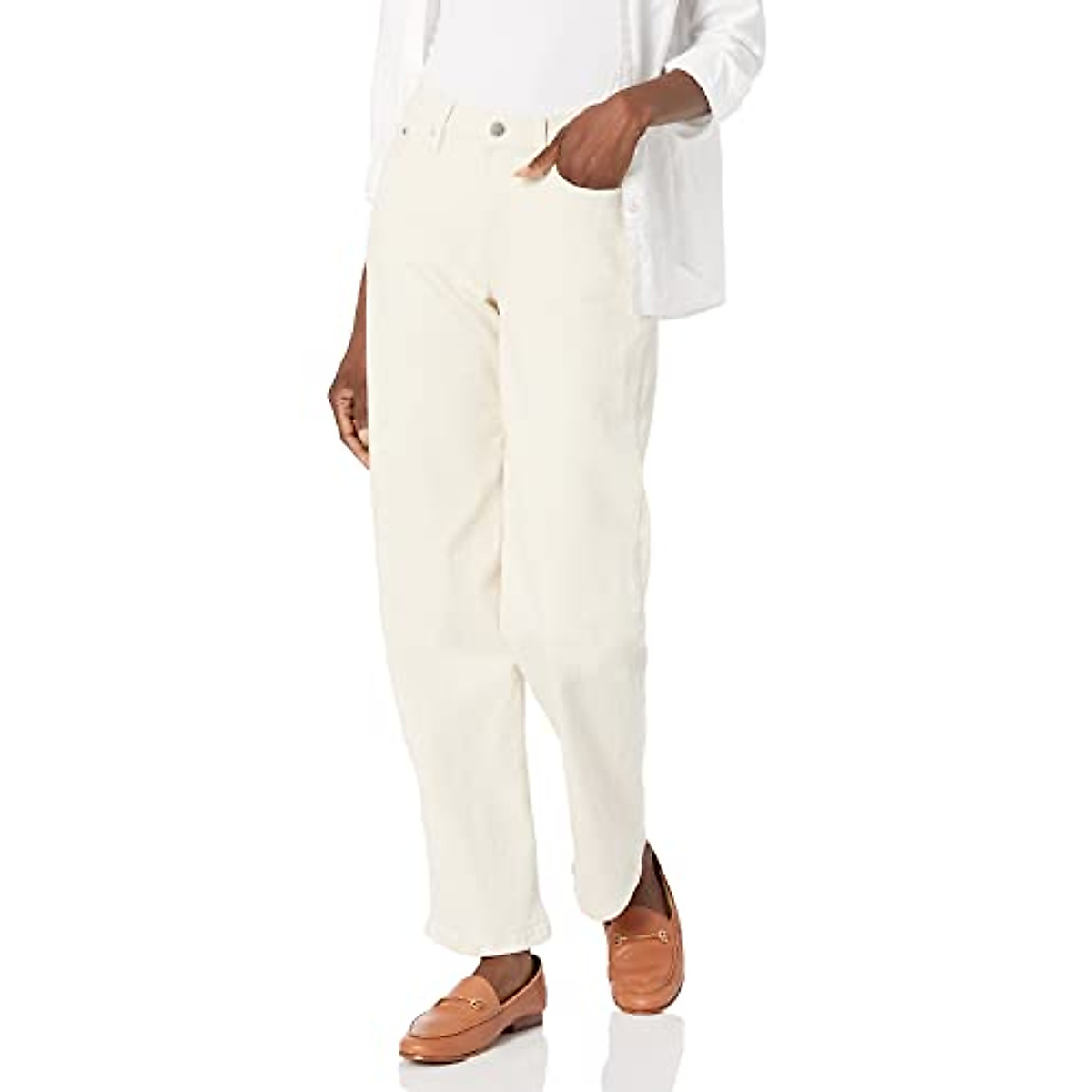 Calvin Klein Women's Mid Rise Boyfriend Denim, Ecru, 28