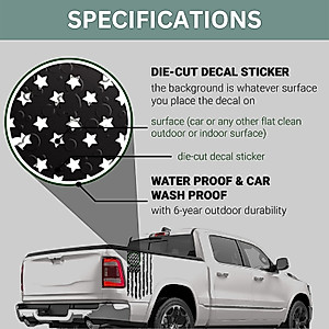 We The People Betsy Ross Flag 1776 Distressed American USA US Flag Truck Tailgate Vinyl Decal - 2 Pack - Stickers Preamble of The US Constitution fits Most Pickup Trucks (10" x 18", Matte Black)