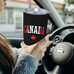Biaomn Canada Stainless Steel Tumbler Vacuum Insulated Travel Tumbler With Lid Coffee Mug Car Cup For Home Office Outdoor 20oz