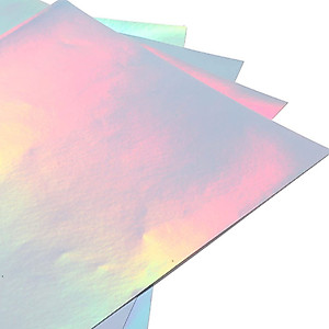 22 Sheets A4 Inkjet Adhesive Printing Paper Printable Holographic Sticker Paper Waterproof Dry Scratch Resistant Inkjet Laser Printer Holographic Stick Adhesive Paper