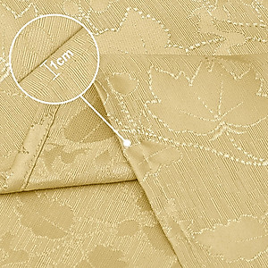 misaya Rectangle Fall Jacquard Tablecloth, Maple Leaf Damask Table Cloth, Waterproof Fabric Table Cover for Harvest and Thanksgiving Decorations (60" x 120", Yellow)