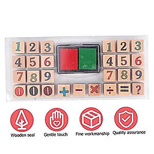 Tofficu 2 Sets kidcraft playset Number Stamps Wooden Stamp kit Wooden Stamp for Scrapbooking Wooden for Card Making Number Stamper Number Signet Stamper Seal die Bamboo Boxed