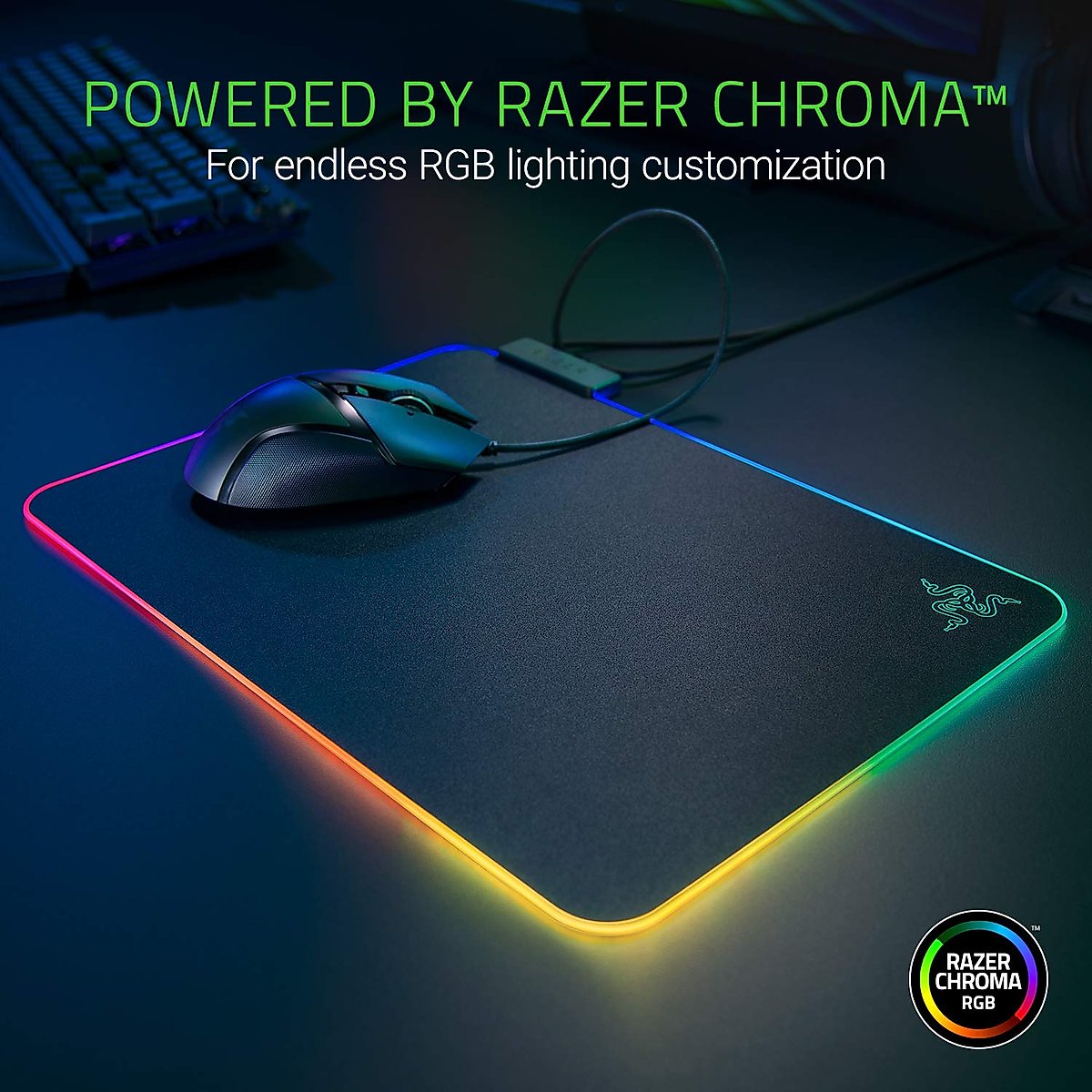 Razer Firefly V2 Gaming Mousepad + Basilisk Ultimate w/o Dock Gaming Mouse Bundle