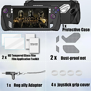 KERESLINA Silicone Protective Case for Rog Ally,ROG Ally Integrated Silicone Black and White Shockproof Protection Shell,with Accessories for Rog Ally Game Handheld 2023