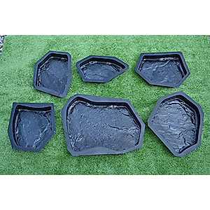 SvitMolds Concrete molds DIY Sold 6 pcs Plastic Moulds Flagstone Casting Concrete Paving Garden Paths Stone Patio Pavers for Garden Walkway #S34