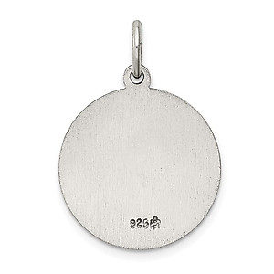 Solid 925 Sterling Silver Catholic Patron Saint Jude Thaddeus Pendant Charm Medal - 25mm x 20mm