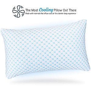 Clara Clark Cooling Pillows for Sleeping - Memory Foam Pillows - Luxury Gel Pillow with Reversible Cover Cool to Velvety - Breathable Bed Pillows for Side Sleepers - King - 18 x 36-2 Pack