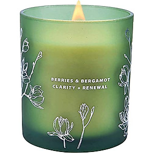 Large Berries Bergamot Candle with Vanilla, Grape & Cherry | Strong Scented Candles for Home, Relaxing Aromatherapy Candle | Natural Soy Candles for Men & Women 10.6 oz, Wood Wicked Candle Clean Burn