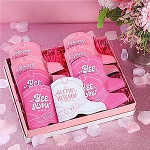 12 Pcs Cowgirl Cowboy Boot Skinny Can Sleeves Cowboy Slim Beverage Sleeves Bachelorette Party Decorations Cowgirl Party Favors Bridal Party Can Coolers Insulated Neoprene Drink Holder (Elegant Style)