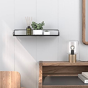 HORIAMIT Metal Bathroom Shelf Wall Mounted, Spice Rack, Floating Shelf for Living Room, Kitchen, Bathroom(15.7 Inch)