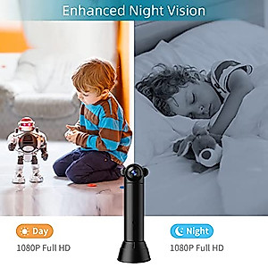 Small Nanny Cam WiFi Spy Hidden Camera Mini Home Security Camera Indoor Baby Monitor Tiny Pet Camera 1080P Live Remote View Motion Detection Night Vision (No Battery - USB Charge)