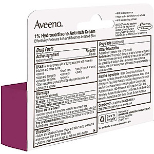 Aveeno 1% Hydrocortisone Anti-Itch Cream, 1 Oz ( Pack of 3 )