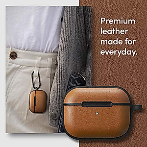 CYRILL Leather Brick Designed for Apple Airpods Pro Case (2019) - Saddle Brown
