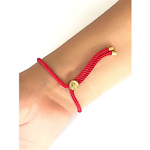 LESLIE BOULES Multicolored Evil Eye Beads Red Bracelet for Women Protection Jewelry