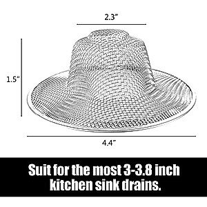 10pcs Mesh Sink Strainer, 4.5" Diameter Stainless Steel Slop Basket Filter Trap, Metal Kitchen Drain Strainer, Hair Basket Drain - Fits Most Kitchen Sinks, Bathroom Sinks,Shower Drains,Floor Drain