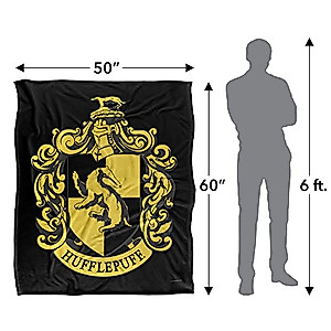 Harry Potter Hufflepuff Crest 3 Officially Licensed Silky Touch Super Soft Throw Blanket 50" x 60"