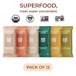 Organic Functional Mushroom Protein Bars | Made in USA | Full Dose (1500mg) Lions Mane, Chaga, Reishi & Cordyceps Bars | Vegan Protein Bars, Adaptogens, Superfoods Protein Bars | 12 Bars Variety Box