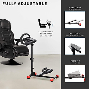 VIVO Racing Wheel Stand with Gear Shifter and Pedal Mount Wheel, Gear Shifter, Pedals Not Included Fits Logitech, Thrustmaster, Fanatec, Compatible with Xbox, Playstation 3, PC Games STAND-RACE1A