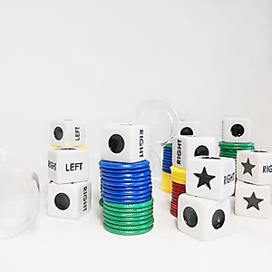 JHFY Left Right Center Dice Game Prime Set Bundle- 2 Pack Assorted Colors