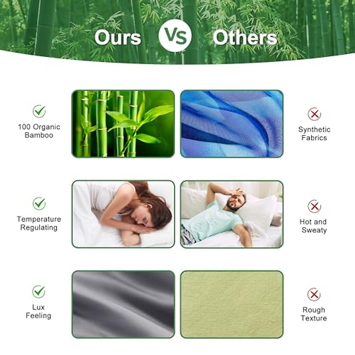 CozyLux Grey Pillow Cases King Size Set of 2, Rayon Derived from Bamboo Cooling Pillowcase with Envelope Closure, Gray Soft Silky Breathable Pillow Covers for Hot Sleepers & Night Sweat, 20x40 inches