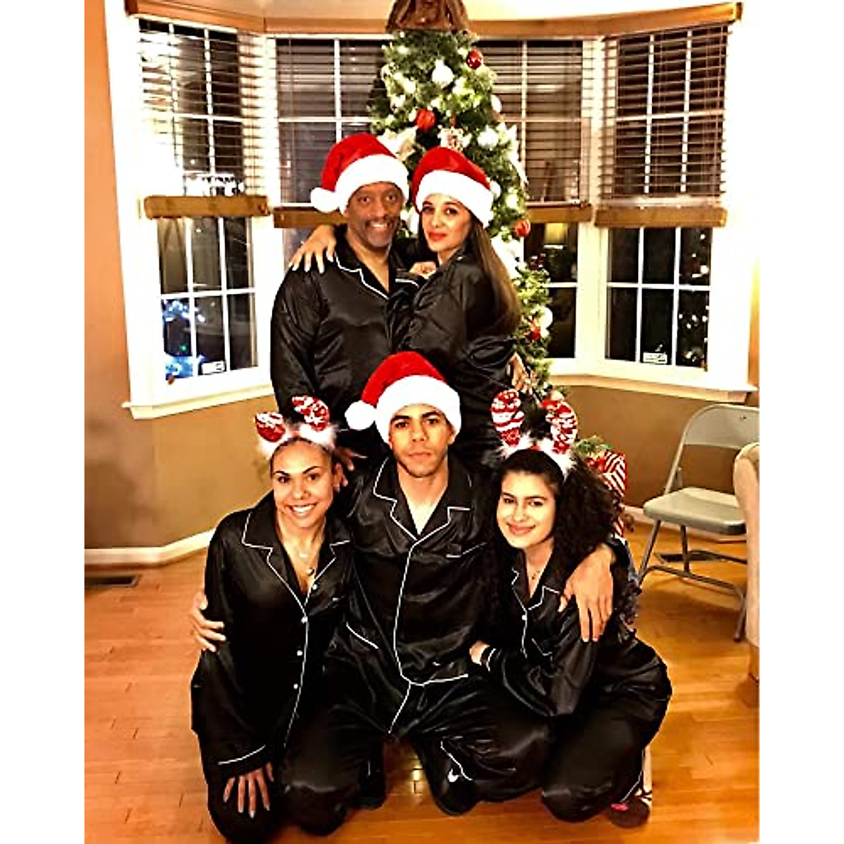 YIMANIE Womens Pajamas Silk Satin Pajama Sets for Women Soft Button Down Womens Loungewear Set with Pockets Black