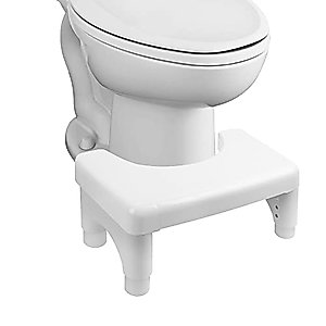 Hasfu Squatting Toilet Stool, Adjustive 6 Inch to 8 Inch Potty Bathroom Poop Stool for Adults and Children, White
