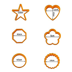 12PCS Color Plastic Cookie Cutters Heart Star Triangle for Vegetable Fruit Cutters