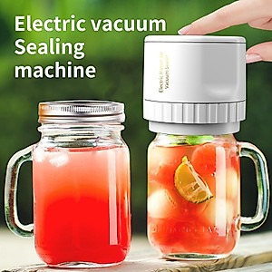 Bolisiya Everjar Mason Jar Vacuum, Ever Jar Vacuum Sealer, Mason Jar Vacuum Sealer, Automatic Cordless Can Sealer Kit, for Wide and Regular Mouth Jars (Mix*2)